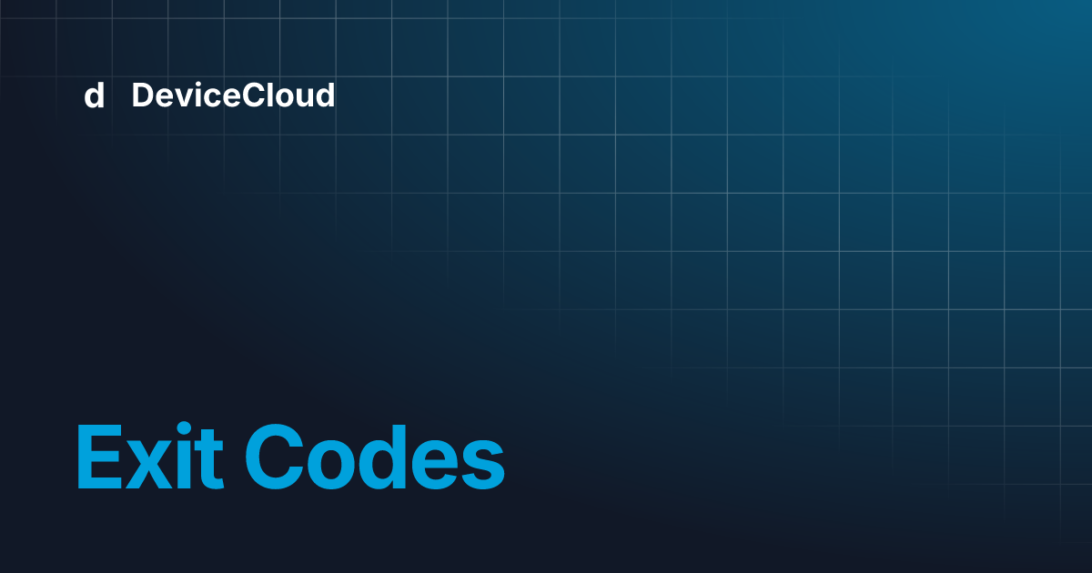 Exit Codes | DeviceCloud